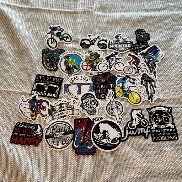 Office | 31 New Lot 25 Bicycle Bike Theme Vinyl Stickers | Poshmark
